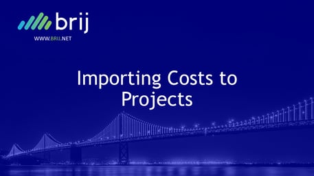 Importing Costs to Projects Webinar